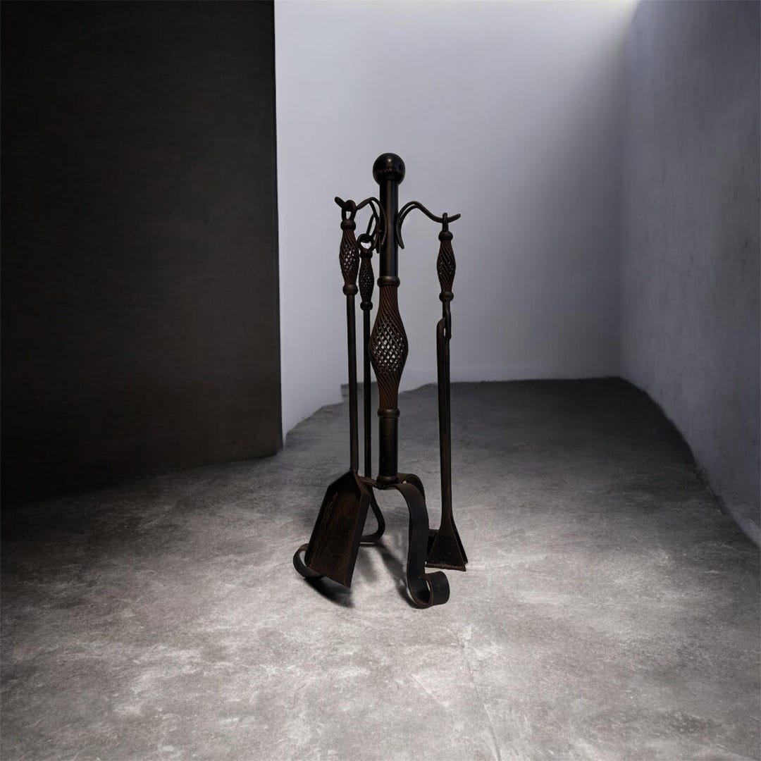 Antique Cast Iron Fireplace Set - Fire Basket - Fireplace - Fireplace ...