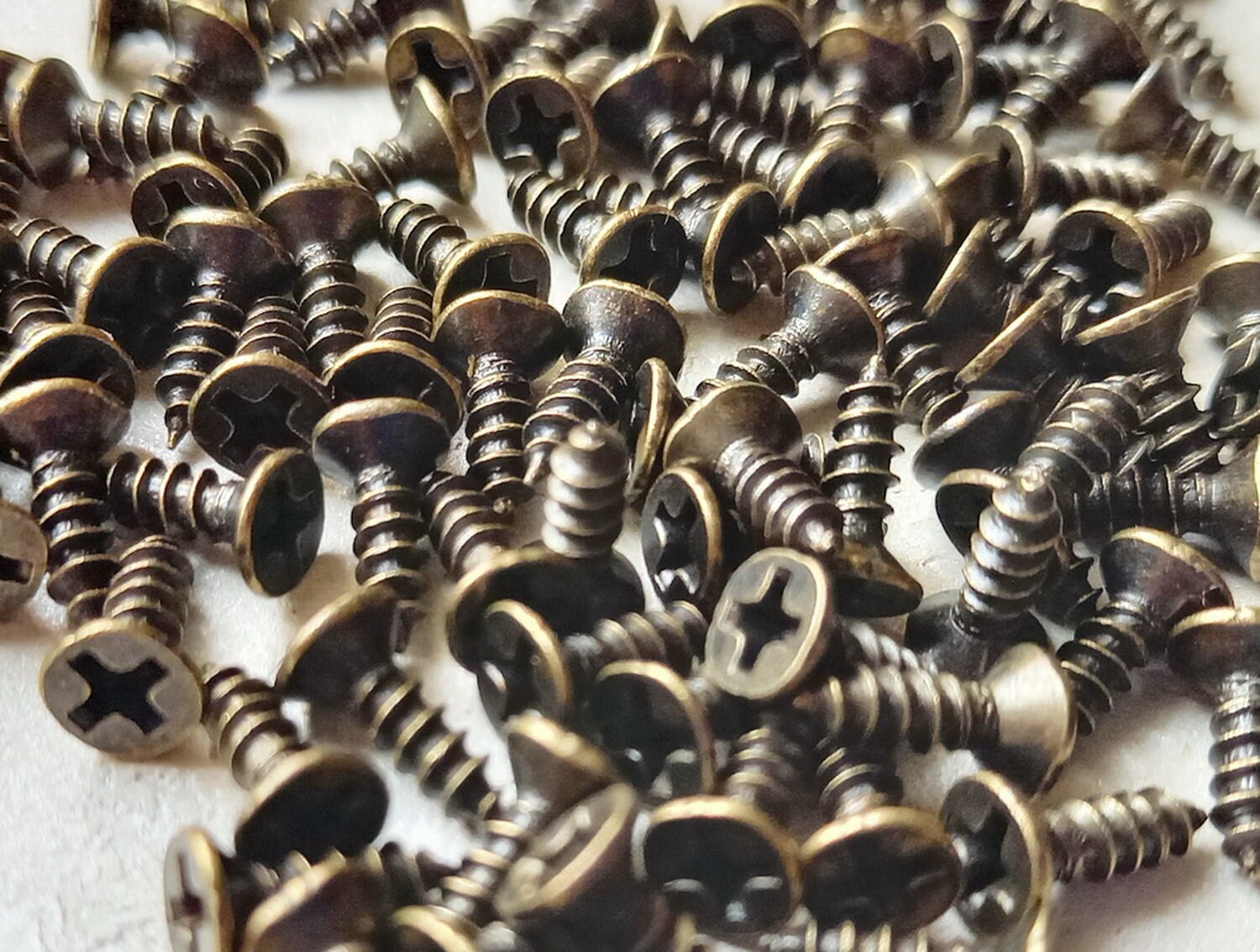 Dark Bronze Small Screws 100 Psc 3 X 10 Mm Miniature Screws for Hinges ...