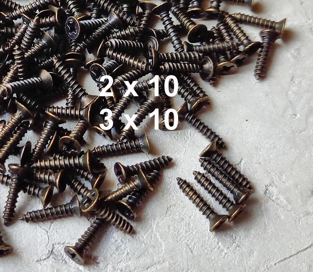 2 X 10 Mm/ 3 X 10 Mm Dark Bronze Small Screws 100 Psc- Miniature Screws - Screws for Hinges ...