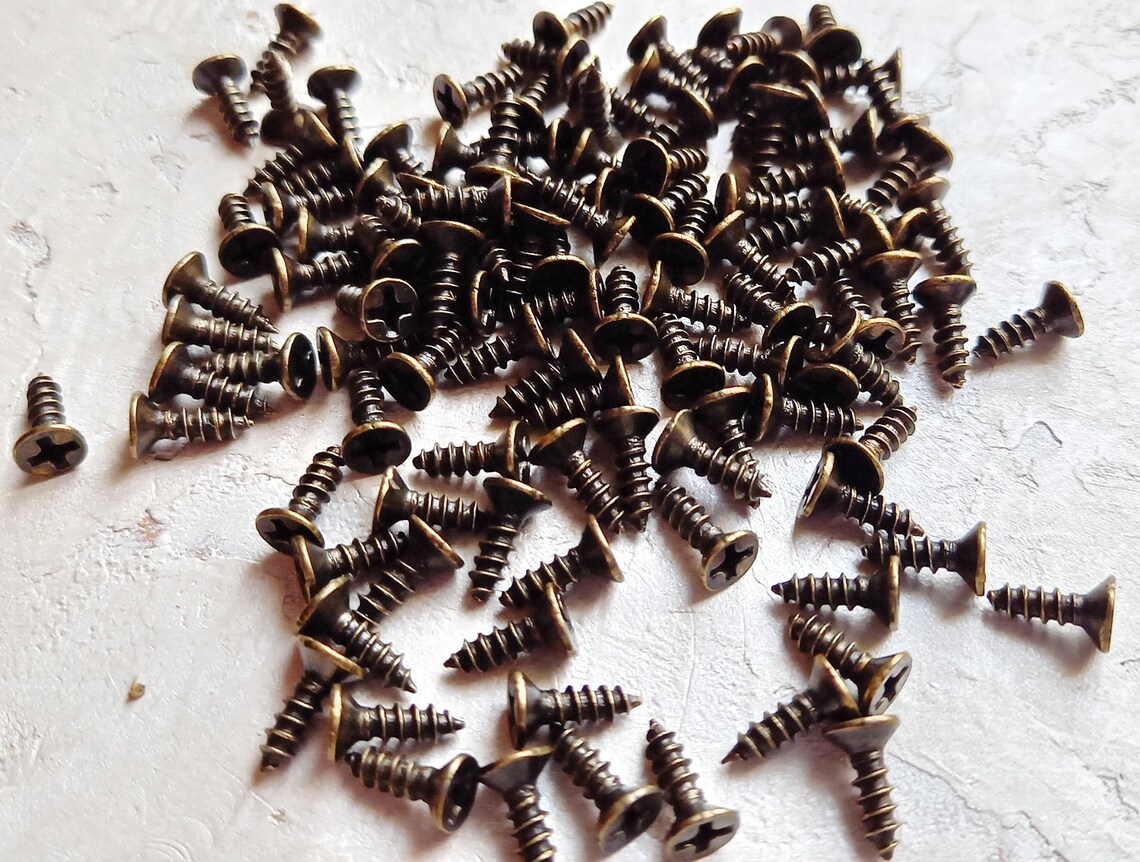 3 x 10 mm Dark bronze small screws 100 psc Miniature screws | Etsy
