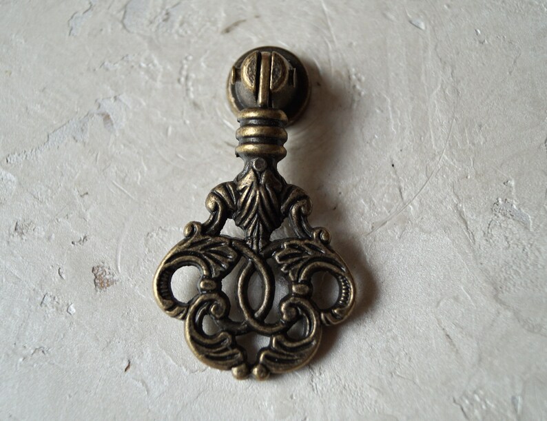 2.2 X 1.3 Victorian Drawer Pulls Antique Cabinet Knobs Old Bronze ...