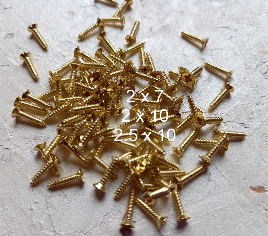 Small Gold Screws 100 Psc - 2 X 7 Mm, 2 X 10 Mm, 2.5 X 10 Mm ...