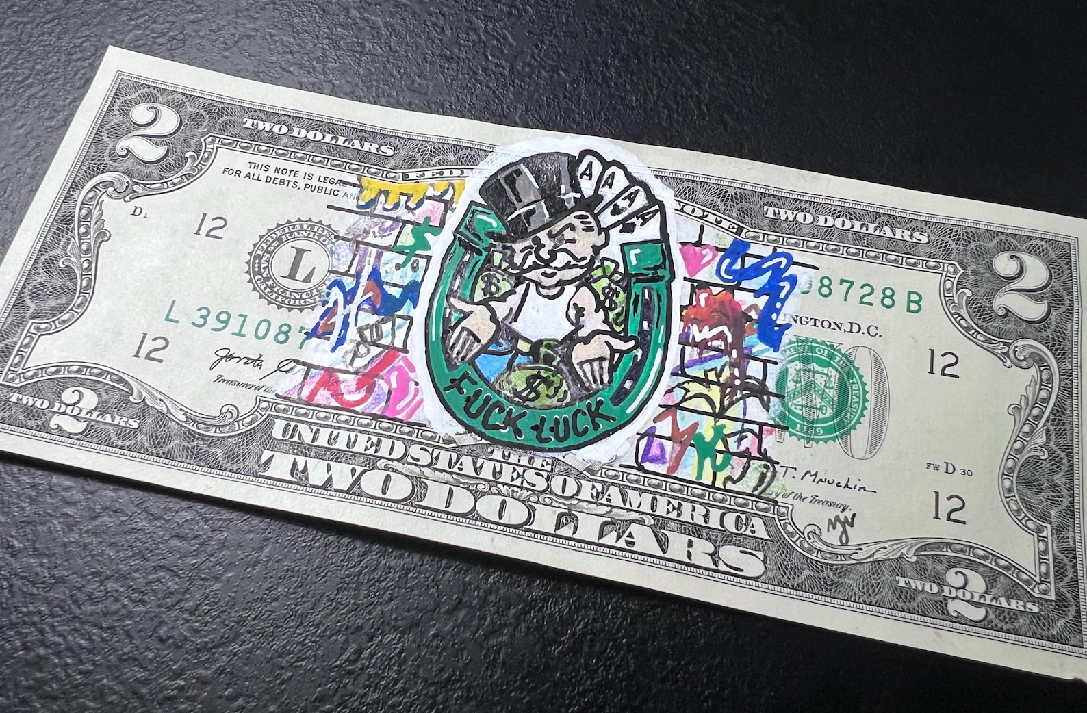 Dollar Bill Custom Art - Monopoly - Motivation - Luck - No Luck ...