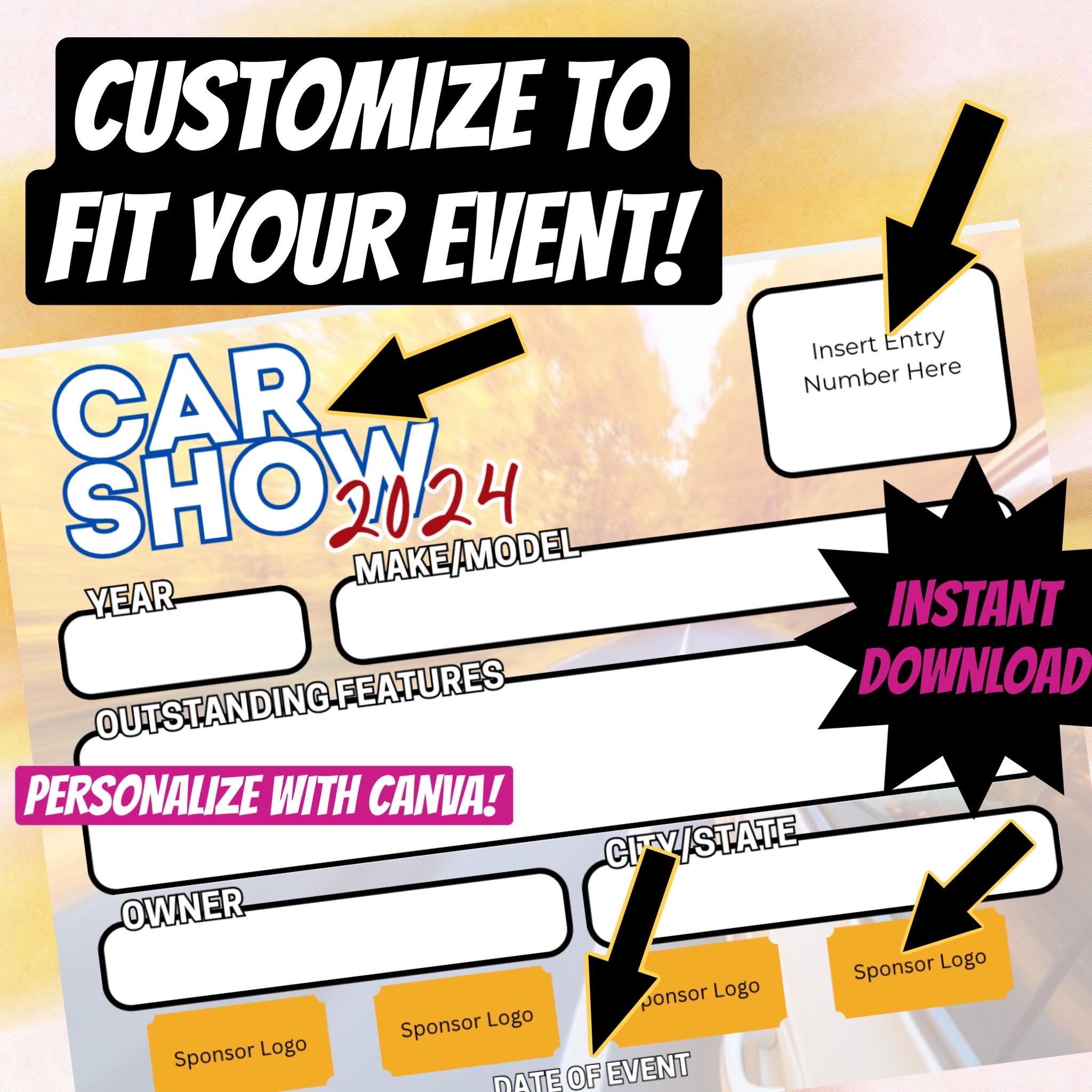 Car Show Window Card Template: Customizable Event Flyer (canva Digital ...