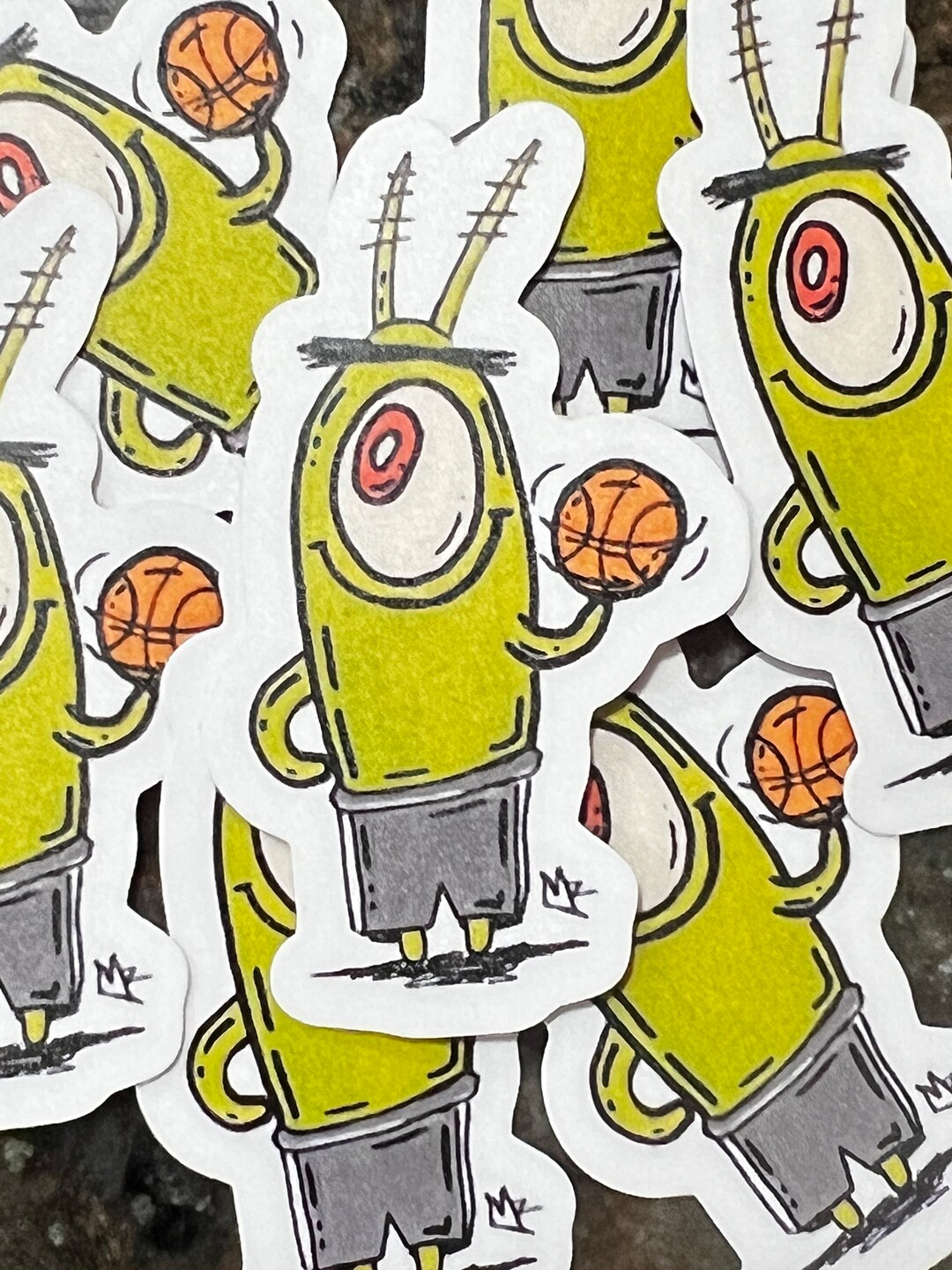 Plankton Basketball Baller Sticker Matte Finish March Madness Bball / 2 ...