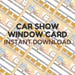 Car Show Window Card Template: Customizable Event Flyer (canva Digital ...