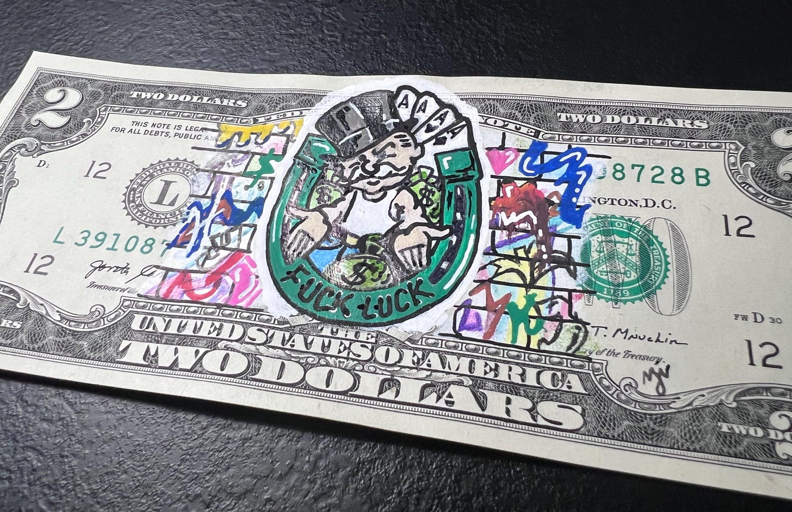 Dollar Bill Custom Art - Monopoly - Motivation - Luck - No Luck ...