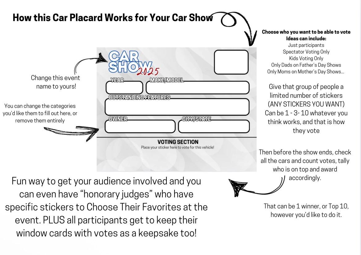 Car Show Window Card Template: Customizable Automotive Event Flyer ...