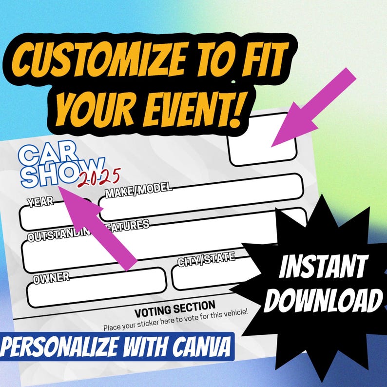 Car Show Window Card Template: Customizable Automotive Event Flyer ...