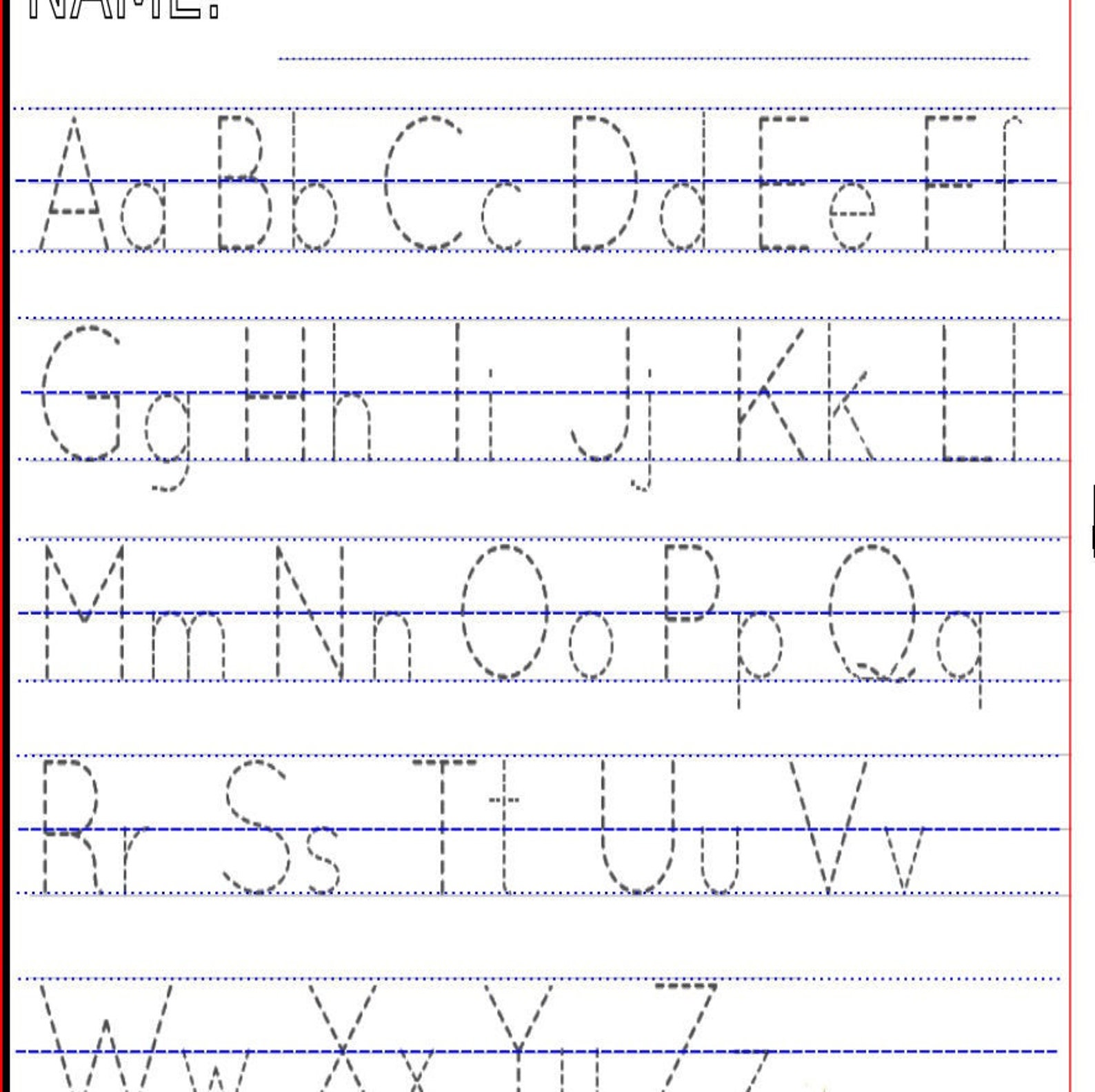 Learn to Write Digital File for Tracing Letters. Both Capitals and ...