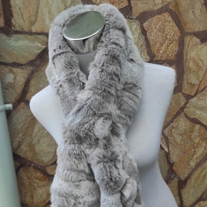 Fur Scarves, Fur Scarf Womens, Rex Rabbit Fur Scarf, Fur Collar - Etsy