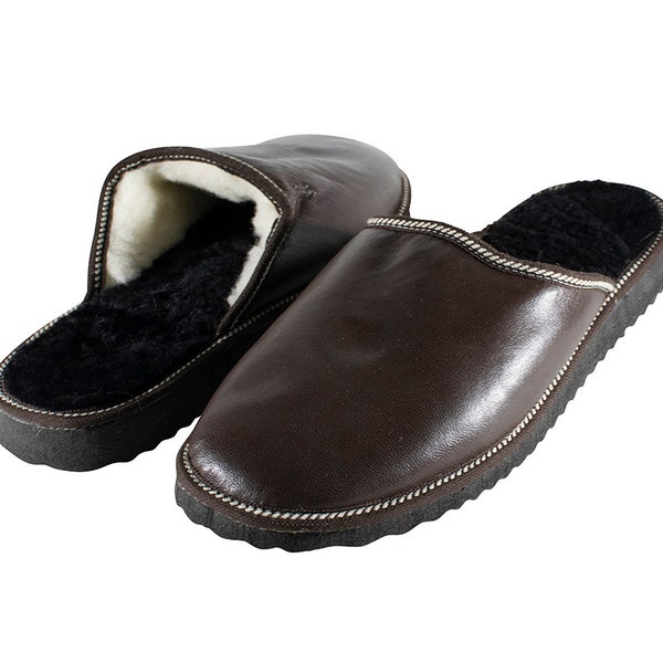 Leather Slippers - Etsy