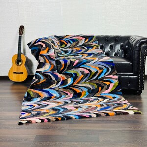 Real Colorful Mink Fur Throw 47x88 in • Personalized Genuine Fur Throw ...