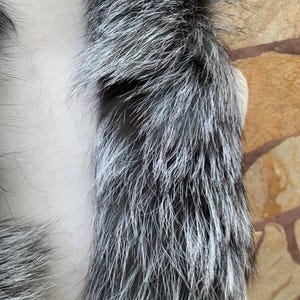 Gray Blue Fur Trim for Hood • Fox Fur Collar Scarf • Fur Trim for ...