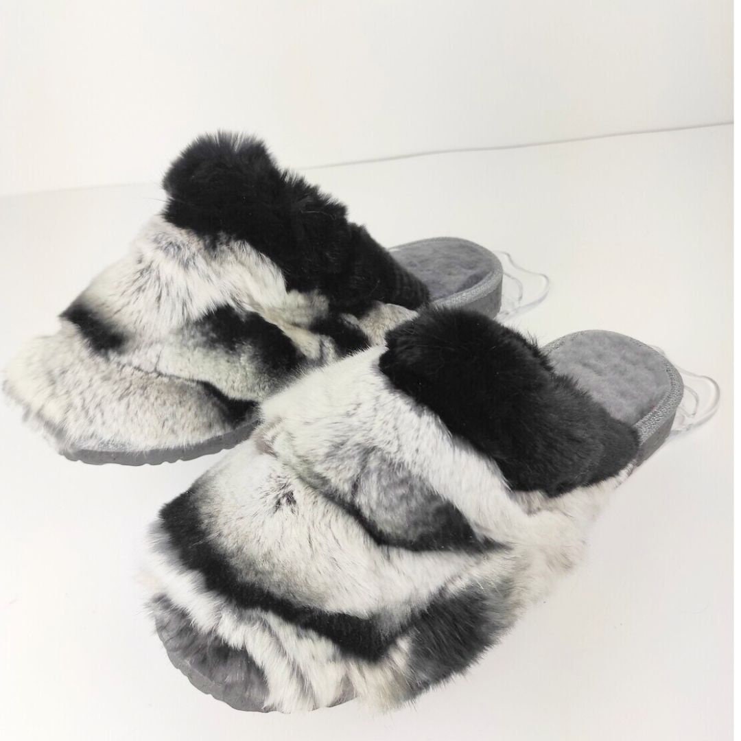 Fur Sheepskin Rabbit Slippers for Women • Cozy Warm House Wool Slippers ...