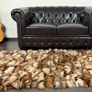 Real Crystal Fox Fur Throw • Personalized Genuine Fur Throw Rug ...