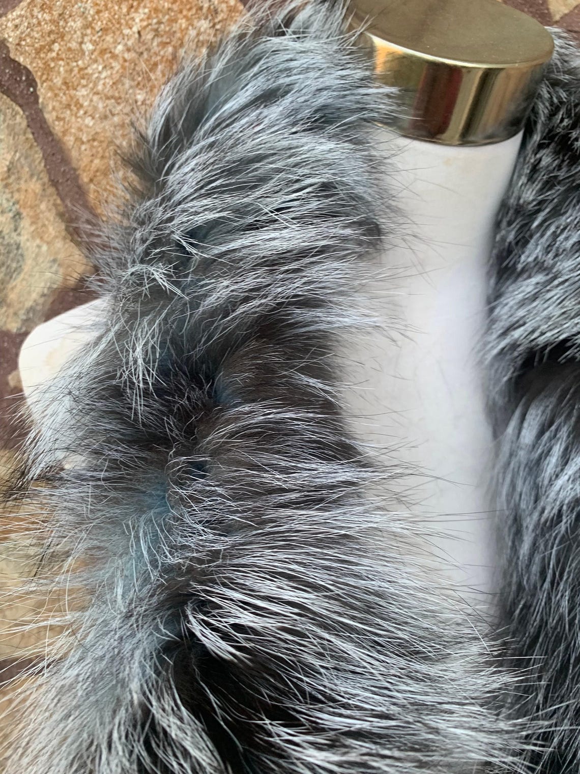 Gray Blue Fur Trim for Hood • Fox Fur Collar Scarf • Fur Trim for ...