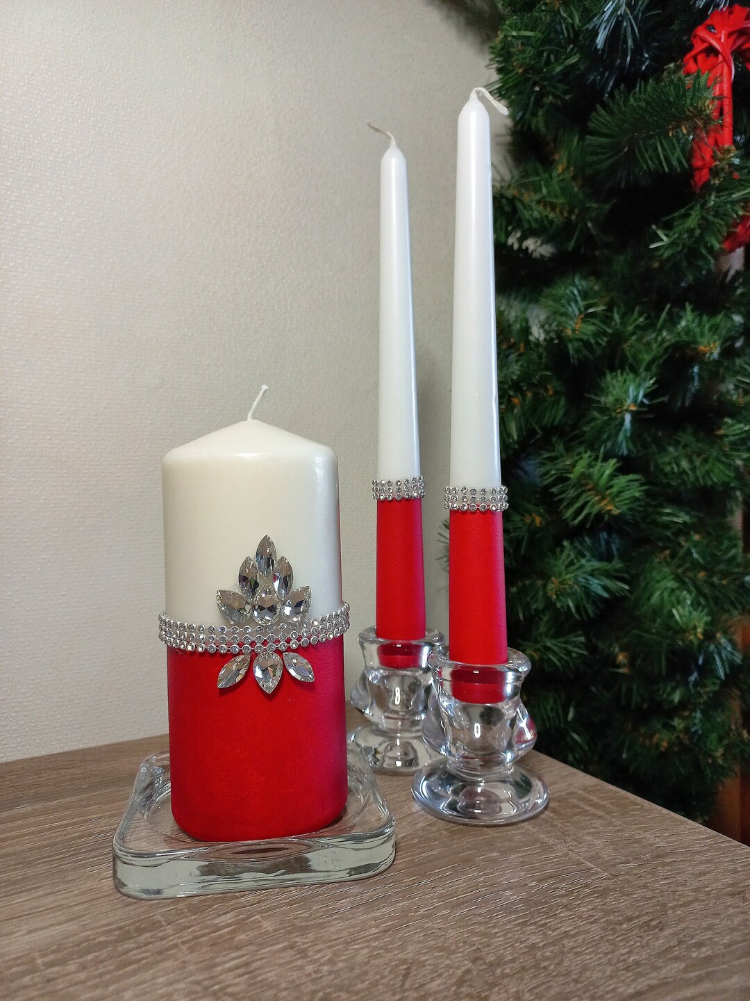Christmas Candles Unique Holiday Taper and Pillar Decorative - Etsy