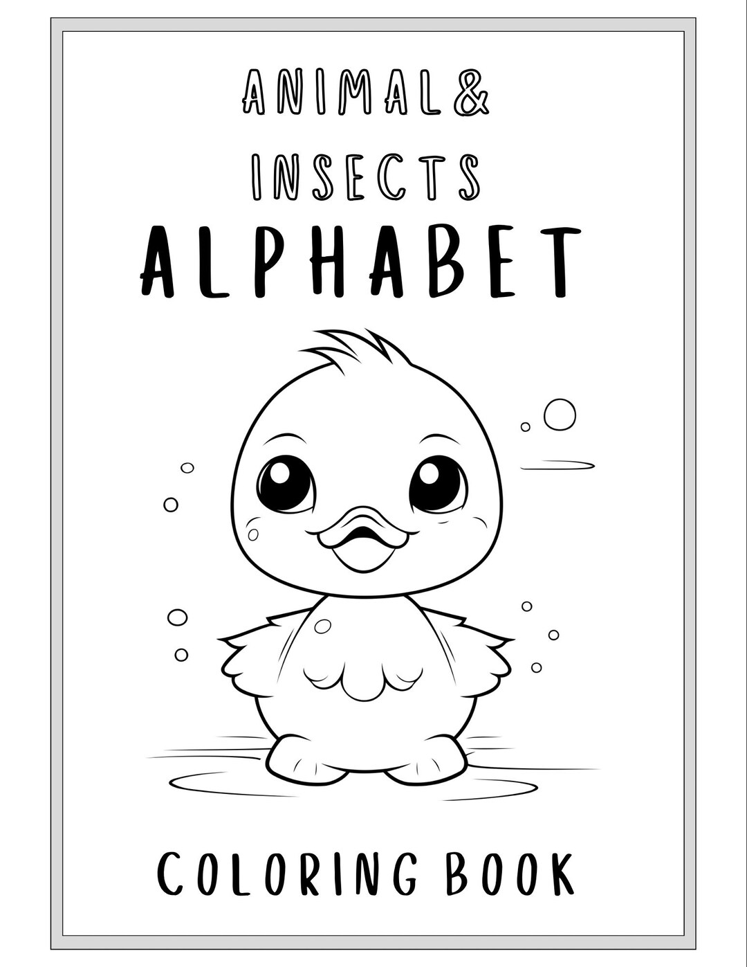 Animal and Insect Alphabet Coloring Book - Etsy