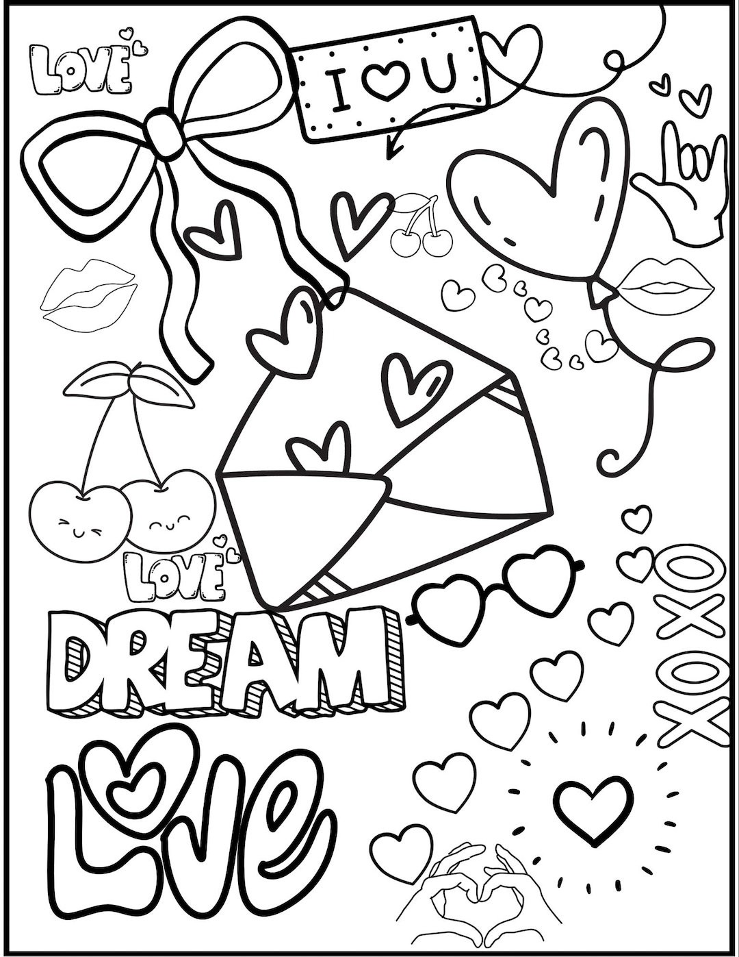 Love Coloring Page - Etsy