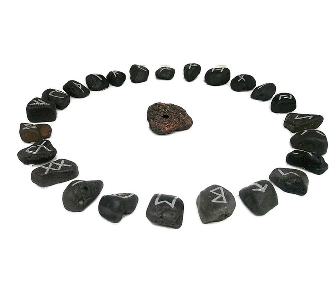 Viking Elder Futhark Rune Oracle Dark Gray to Black Lava - Etsy