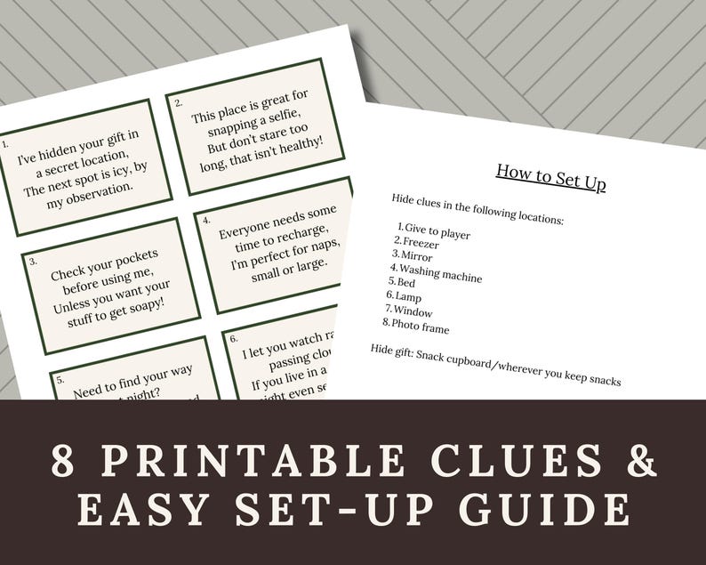 Scavenger Hunt for New Phone, Printable Treasure Hunt to Hide Mobile ...