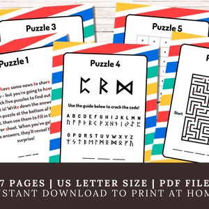 Teacher Pregnancy Announcement Puzzles: Classroom Reveal (printable PDF ...