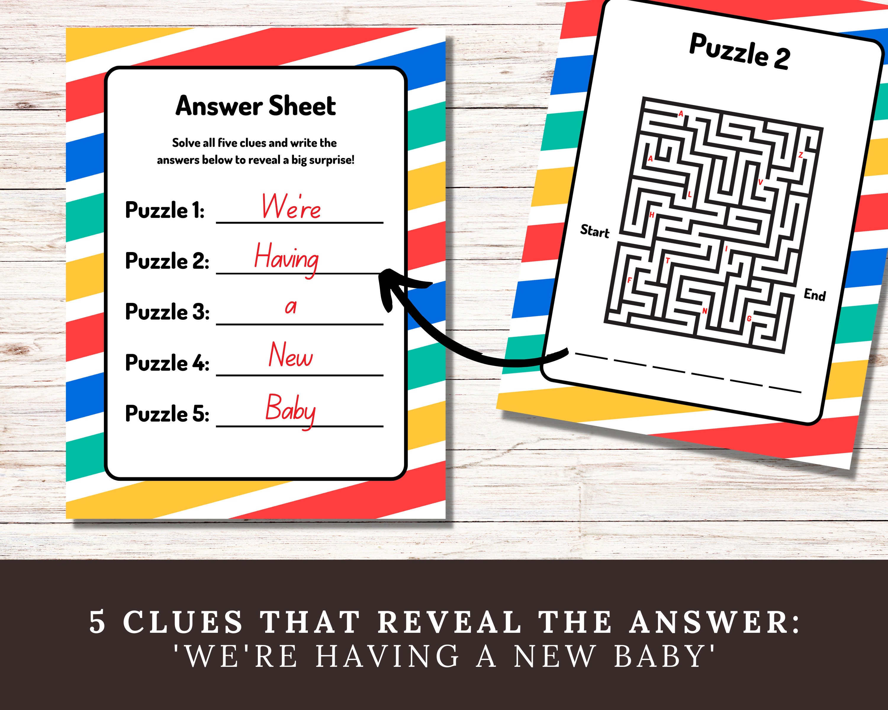 Pregnancy Reveal Puzzle Game for Siblings: Fun Baby Announcement ...