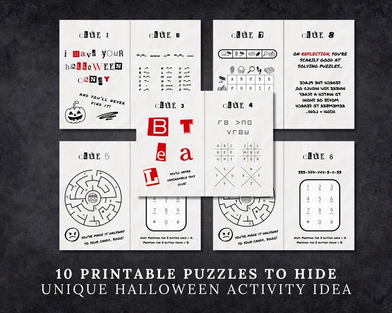 Halloween Candy Scavenger Hunt: Spooky Mystery Puzzle Game for Kids ...