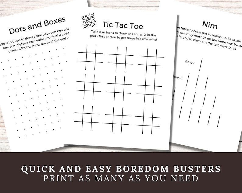 Printable Pen and Paper Games for Seniors & Kids, Road Trip Activities ...