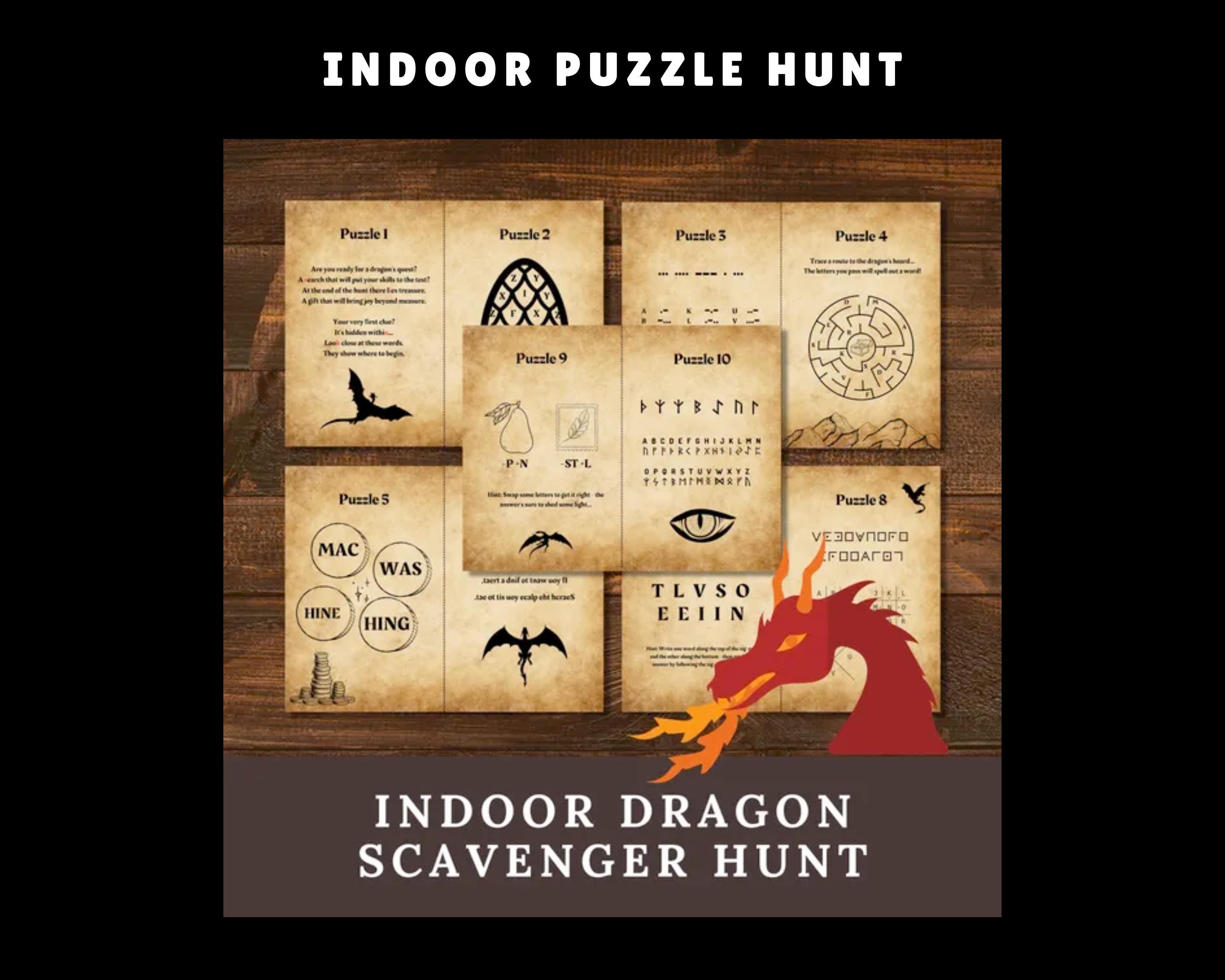 Dragon Scavenger Hunt Bundle: 2 Puzzle Hunts, 2 Clue Hunts, 1 Escape ...