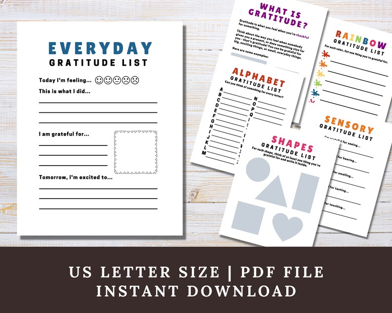 Printable Gratitude Worksheets for Kids, Mindfulness Activity ...