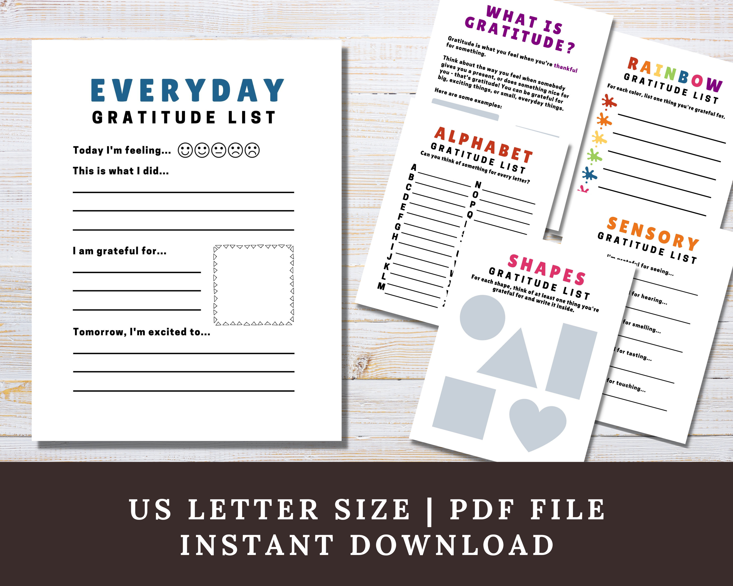 Printable Gratitude Worksheets for Kids, Mindfulness Activity ...
