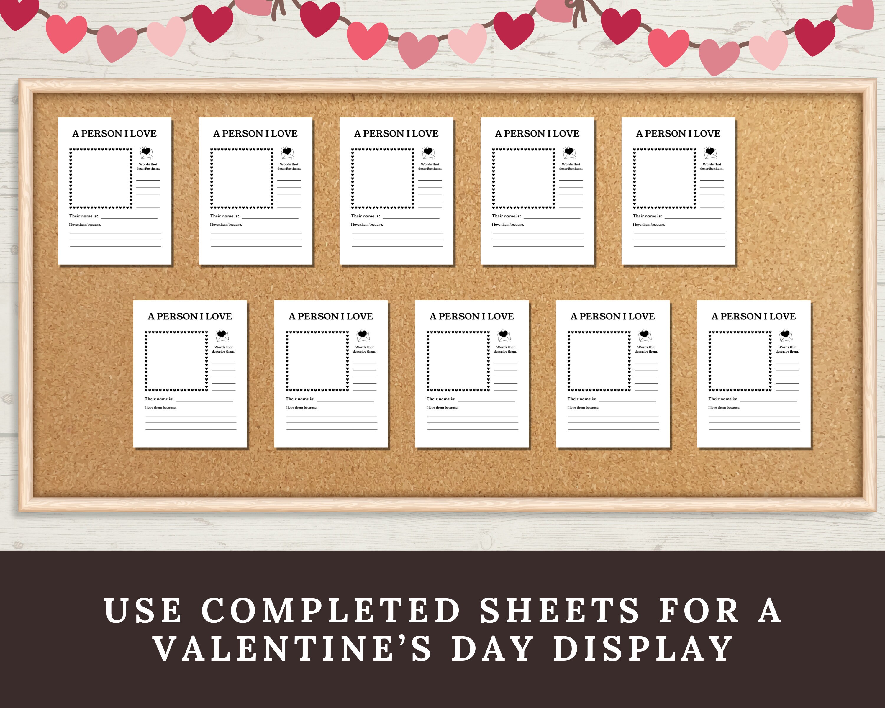 Valentine's Day Worksheet for Kids, Valentine's Day Bulletin Board ...