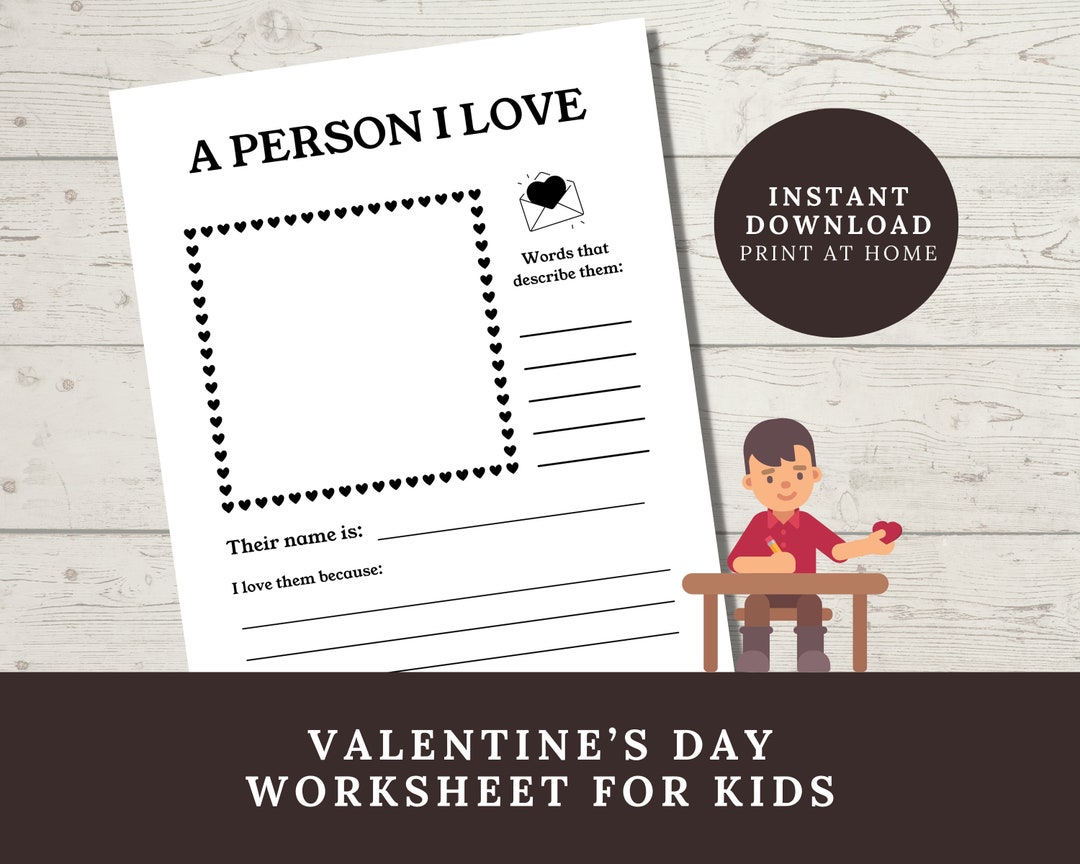 Valentine's Day Worksheet for Kids, Valentine's Day Bulletin Board ...