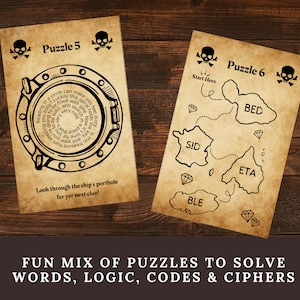 Pirate Treasure Hunt: Indoor Puzzle Clues for Kids (printable PDF) - Etsy