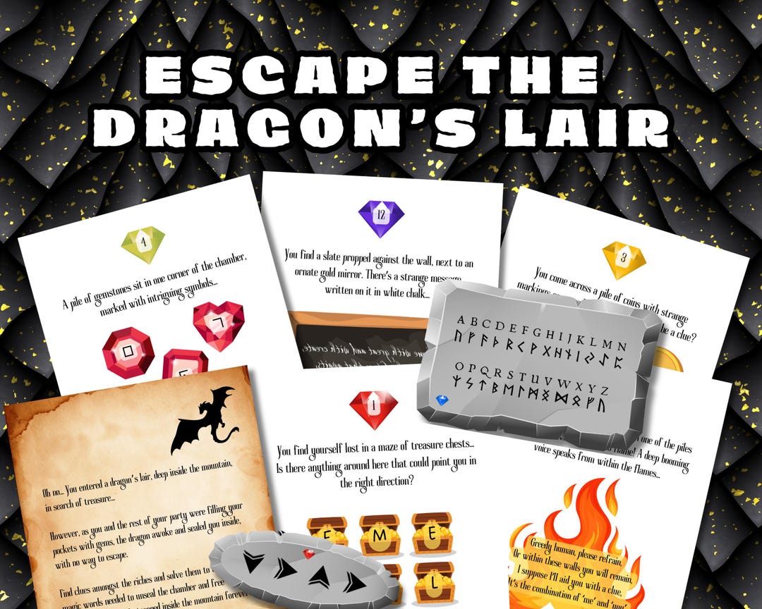 Dragon Escape Room for Kids: Knights & Dragons Birthday Party Game ...