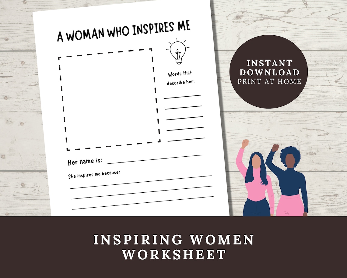 Inspiring Women Printable Worksheet for Kids, Women's Day, Women's ...