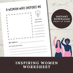 Inspiring Women Printable Worksheet for Kids, Women's Day, Women's ...