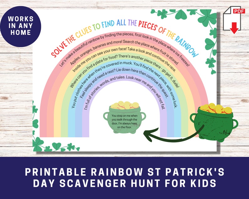 St Patrick's Day Scavenger Hunt Printable St Patty's - Etsy UK