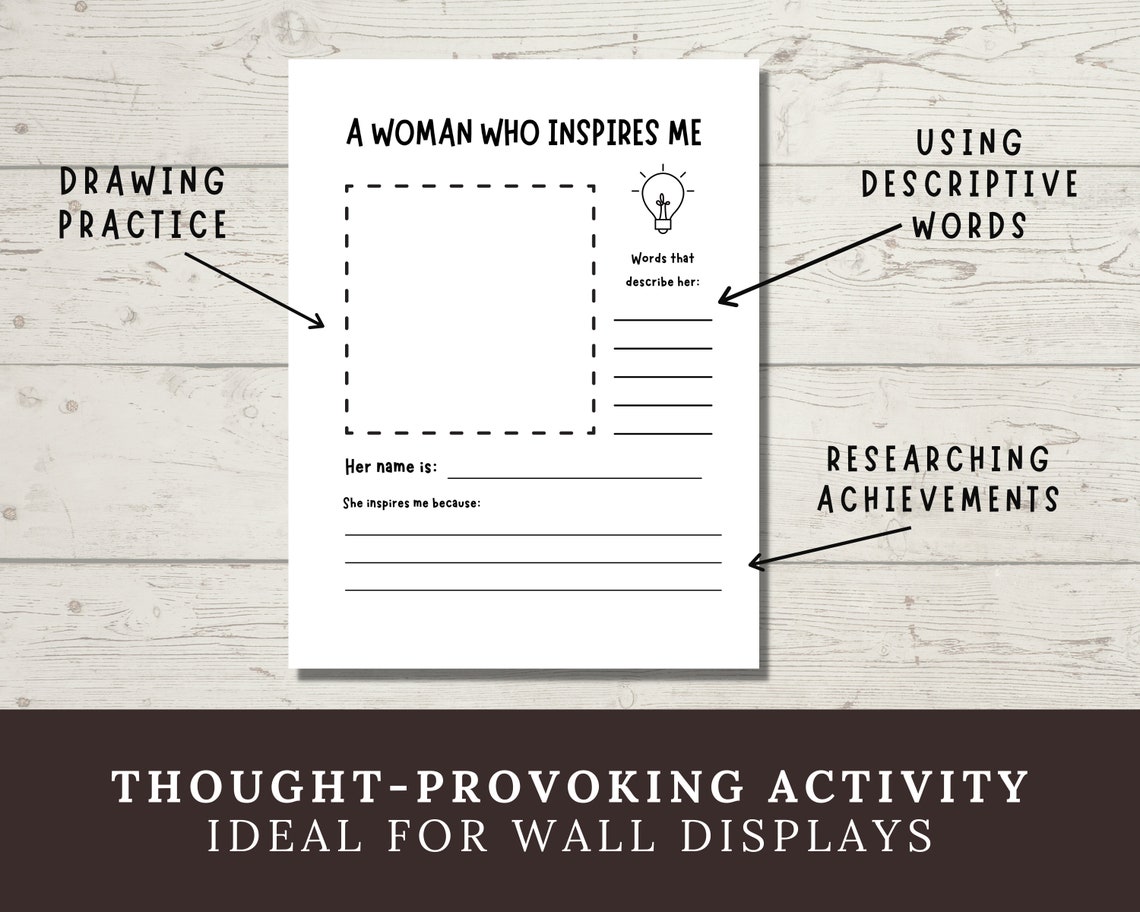 Inspiring Women Printable Worksheet for Kids, Women's Day, Women's ...