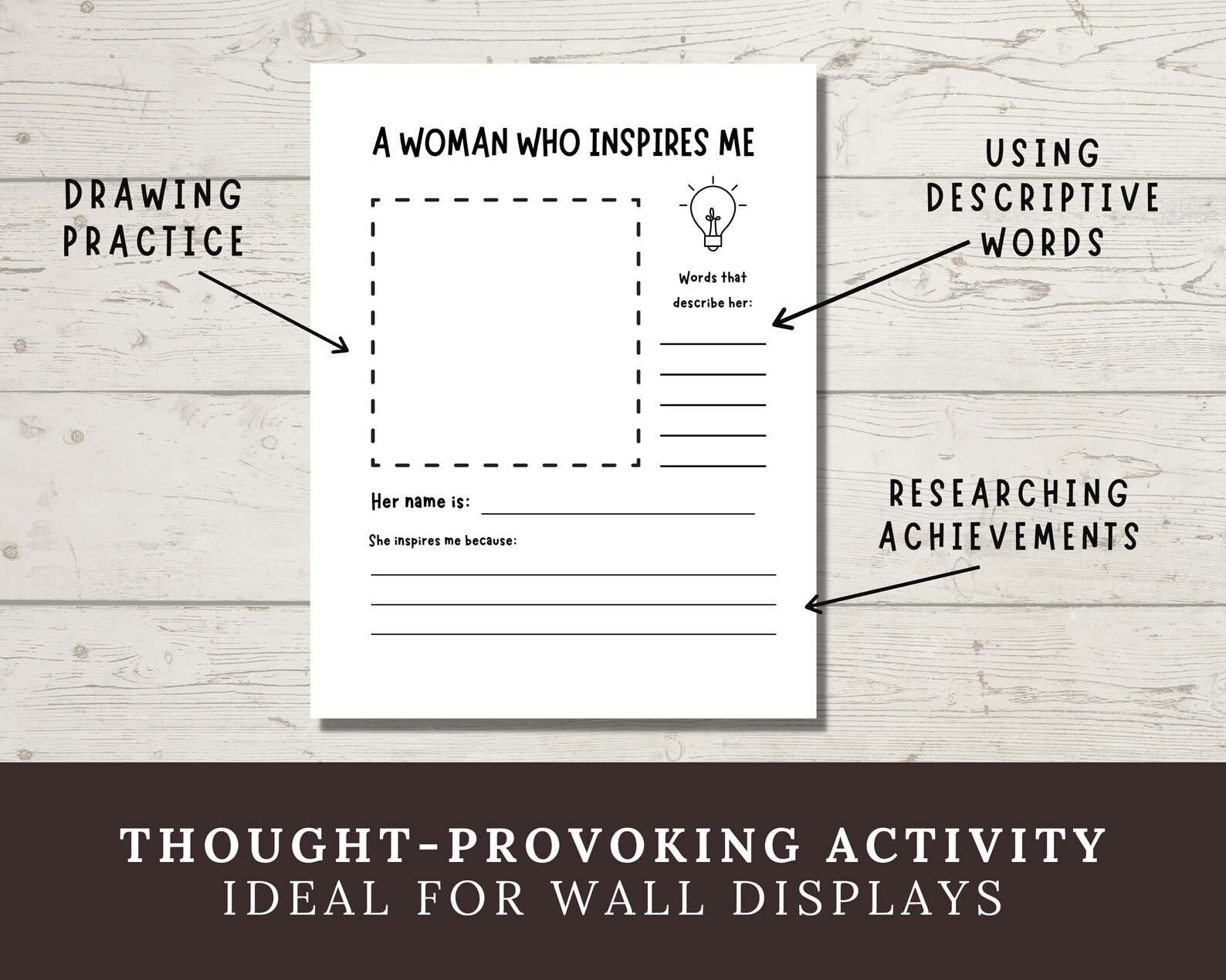 Inspiring Women Printable Worksheet for Kids, Women's Day, Women's ...