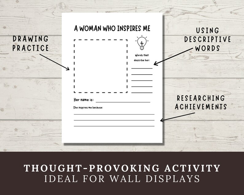 Inspiring Women Printable Worksheet for Kids, Women's Day, Women's ...