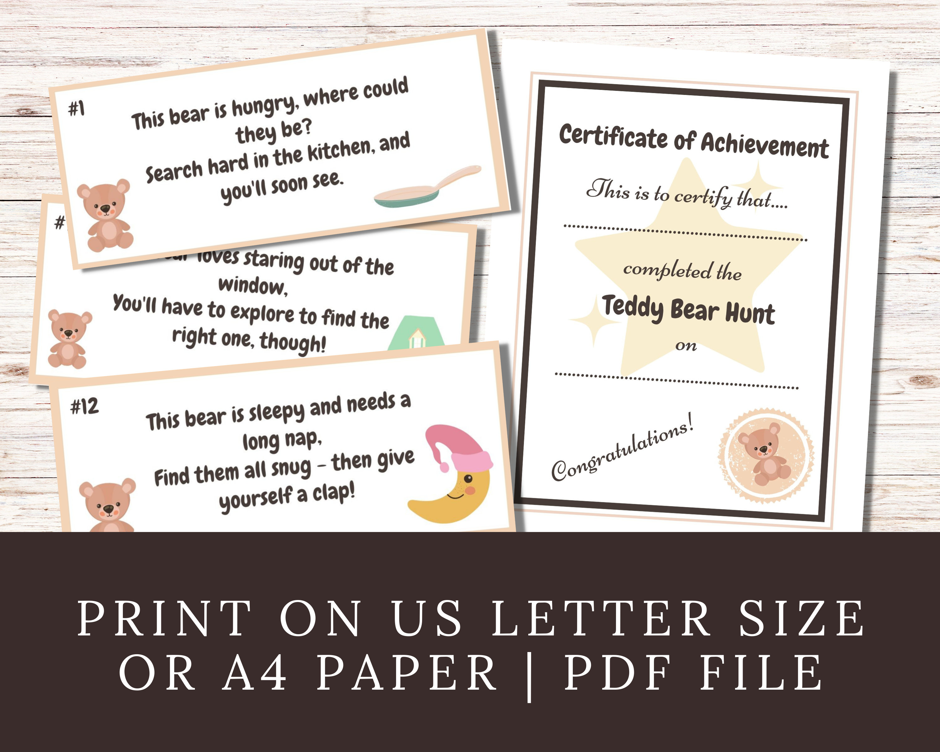 Teddy Bear Hunt Printable, Teddy Bear's Picnic Tea Party Game, First ...