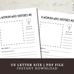 Inspiring Women Printable Worksheet for Kids, Women's Day, Women's ...