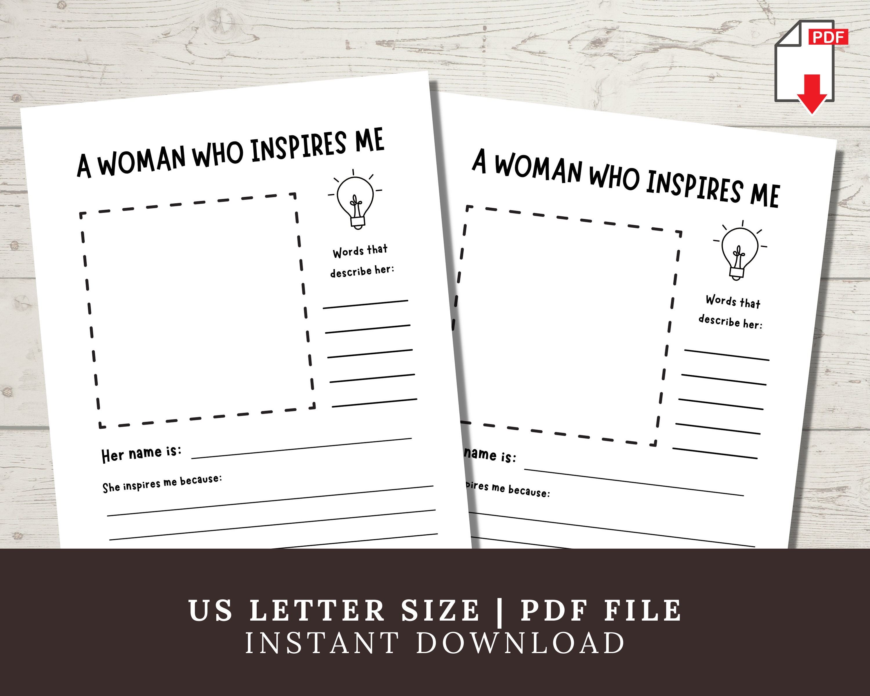 Inspiring Women Printable Worksheet for Kids, Women's Day, Women's ...