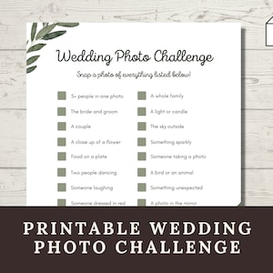 Wedding Photo Scavenger Hunt, Printable Wedding Photography Challenge ...