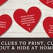 Proposal Scavenger Hunt Clues printable, Cute Proposal Idea for Him or ...