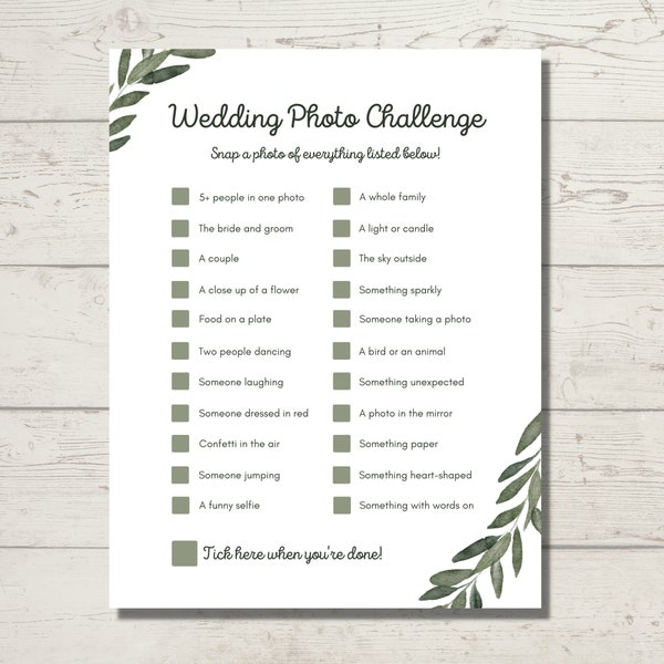 Kids Wedding Photo Challenge - Etsy