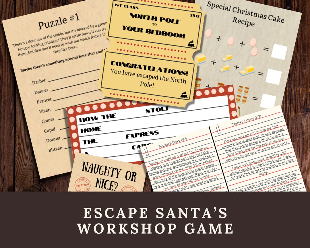 Christmas Eve Escape Room for Kids, Printable Escape Room, Holiday ...
